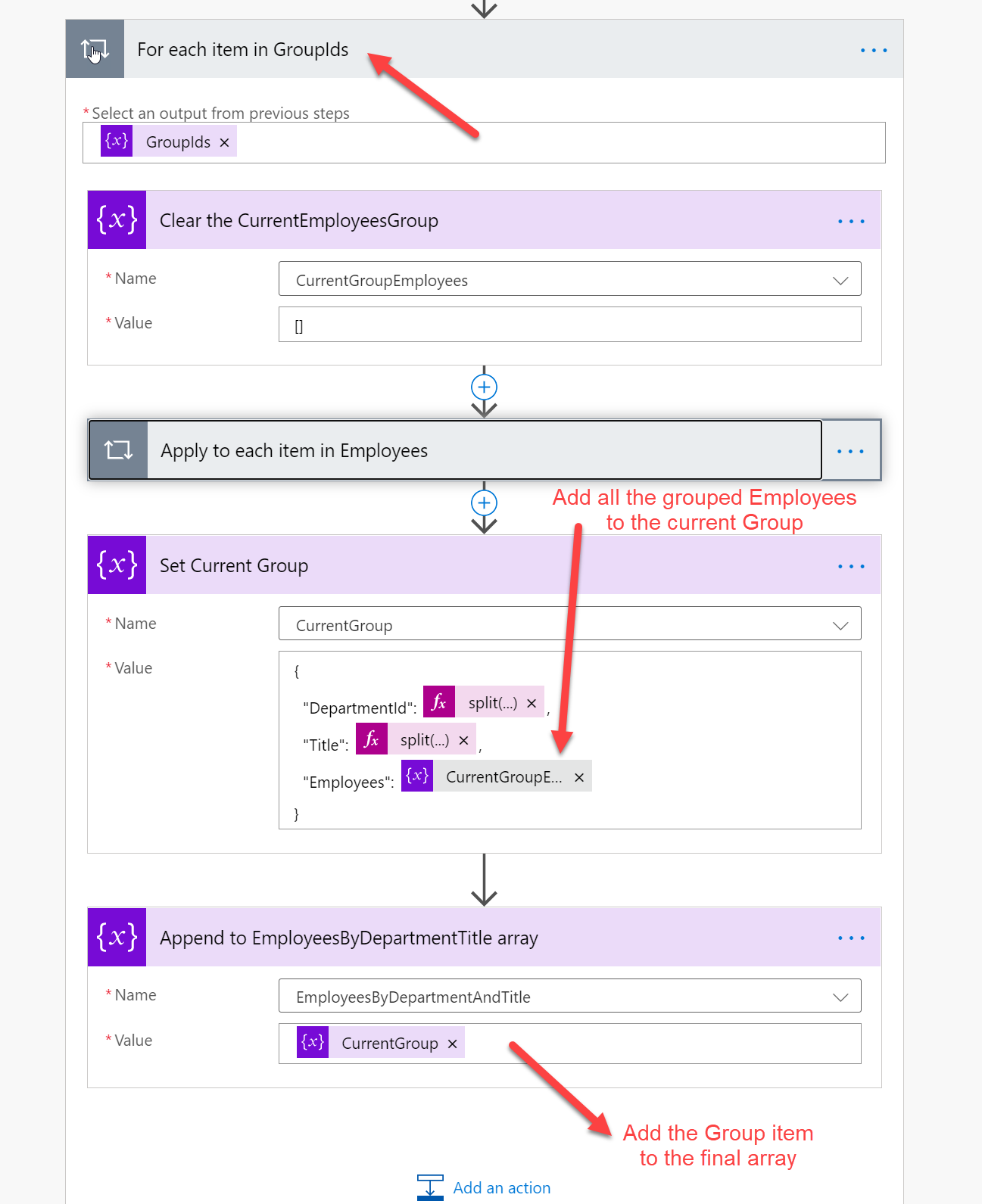 Power Automate: Group By Multiple Columns on a Collection