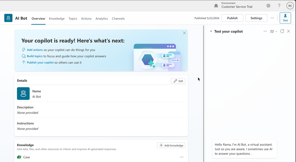 Copilot Studio - Hand off to Live Agent in Customer Service Workspace